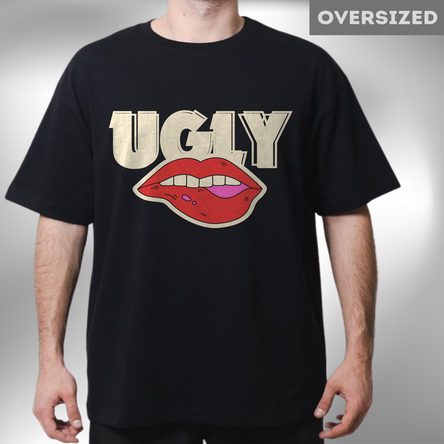 Men's Black Oversized Tshirt | UGLY – Huteeyaa